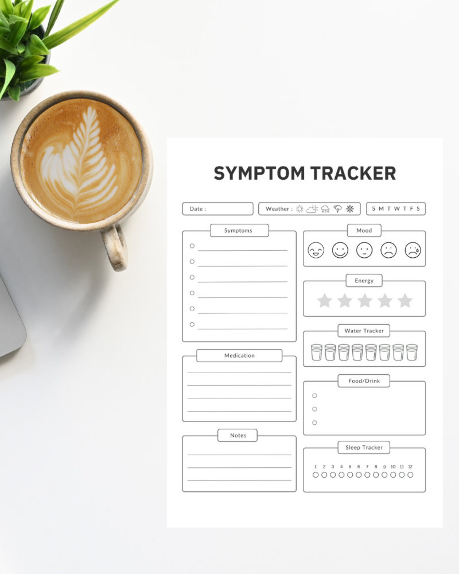 Symptom Tracker, Track Your: Mood, Energy Level, Water, Medication ...
