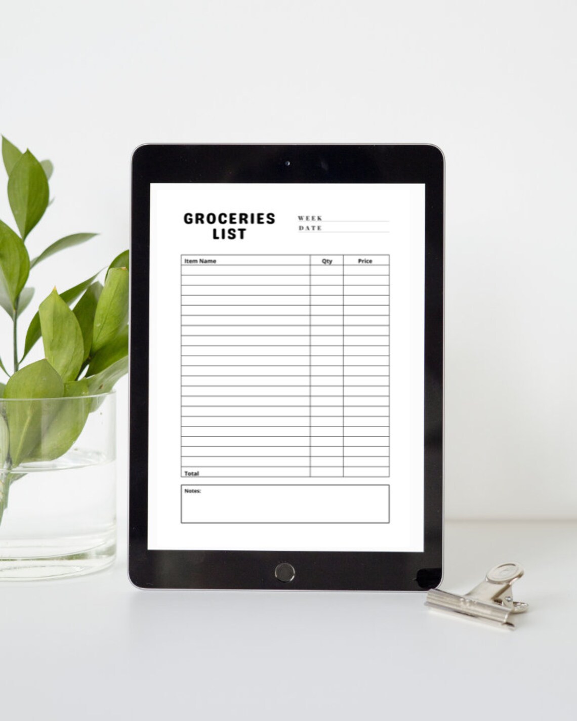 Grocery List, Digital, Printable, Money, Bill, Budget, Debt, Saving ...