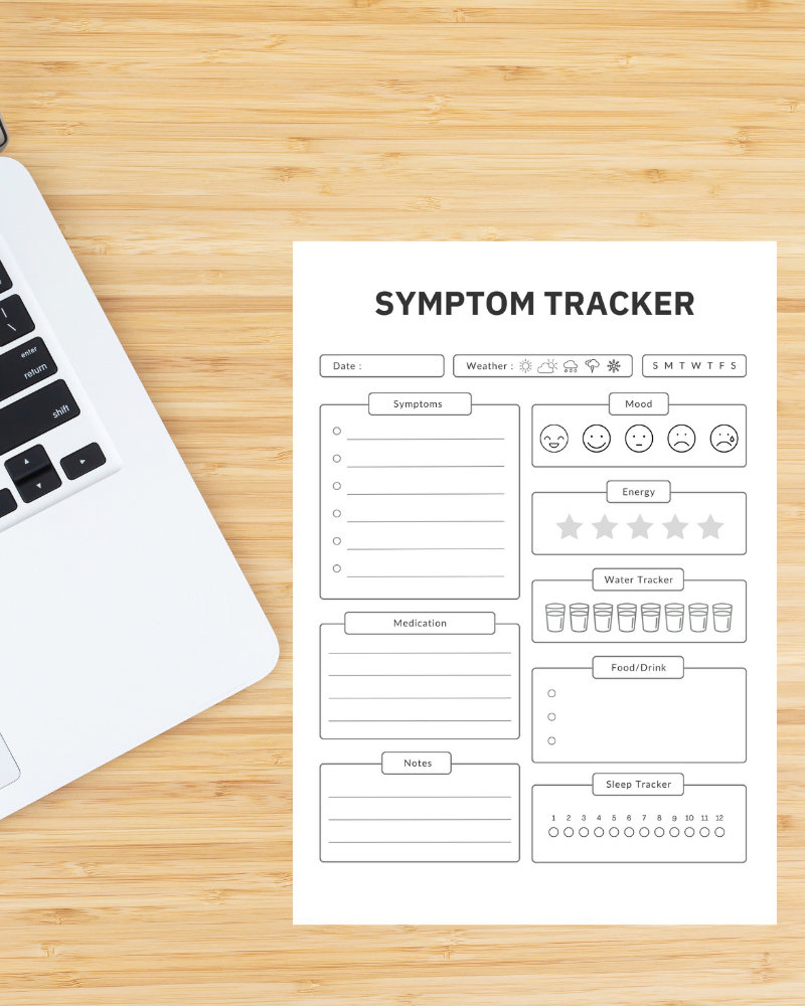 Symptom Tracker, Track Your: Mood, Energy Level, Water, Medication ...