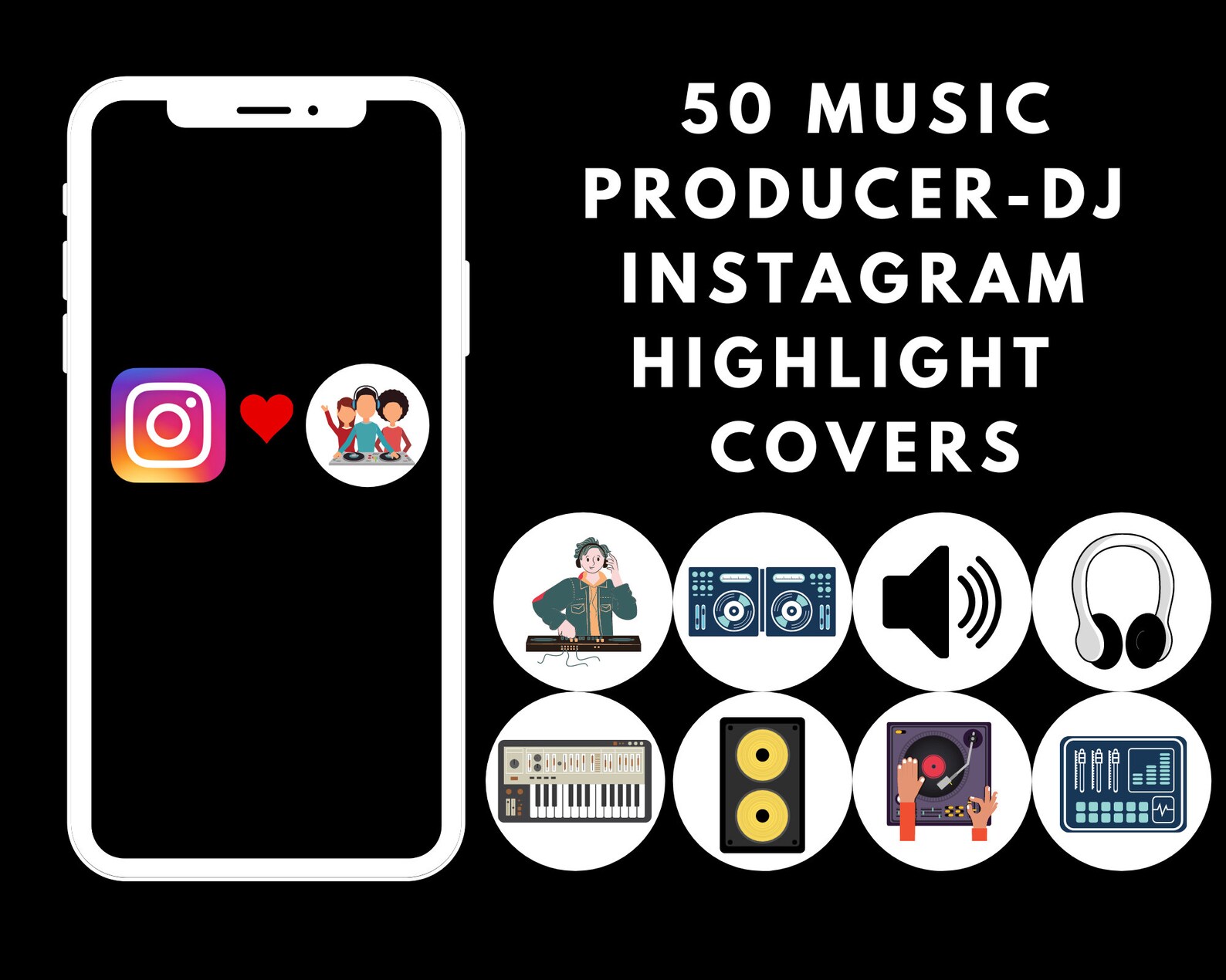 Musician Instagram Highlight Covers Premium Bundle 400 Covers Piano ...