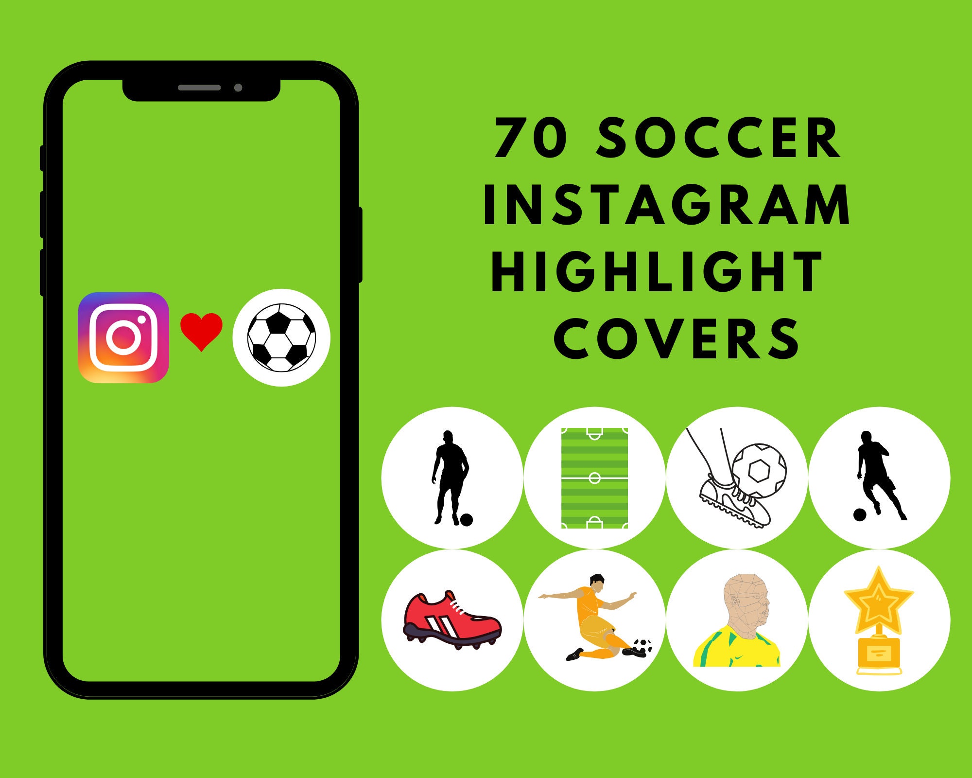 70 Soccer Instagram Highlight Covers, Soccer, Football, World Cup Qatar ...