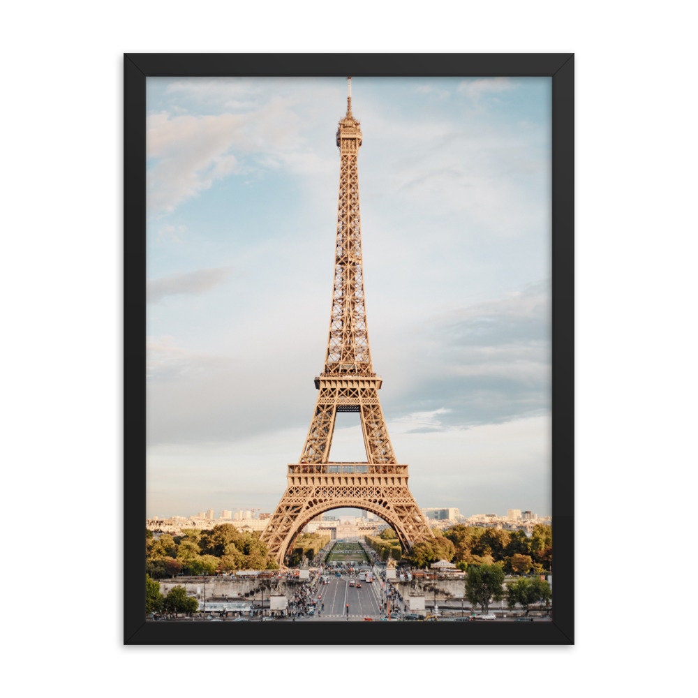 Eiffel Tower Framed Poster Paris France Print Wall Art | Etsy
