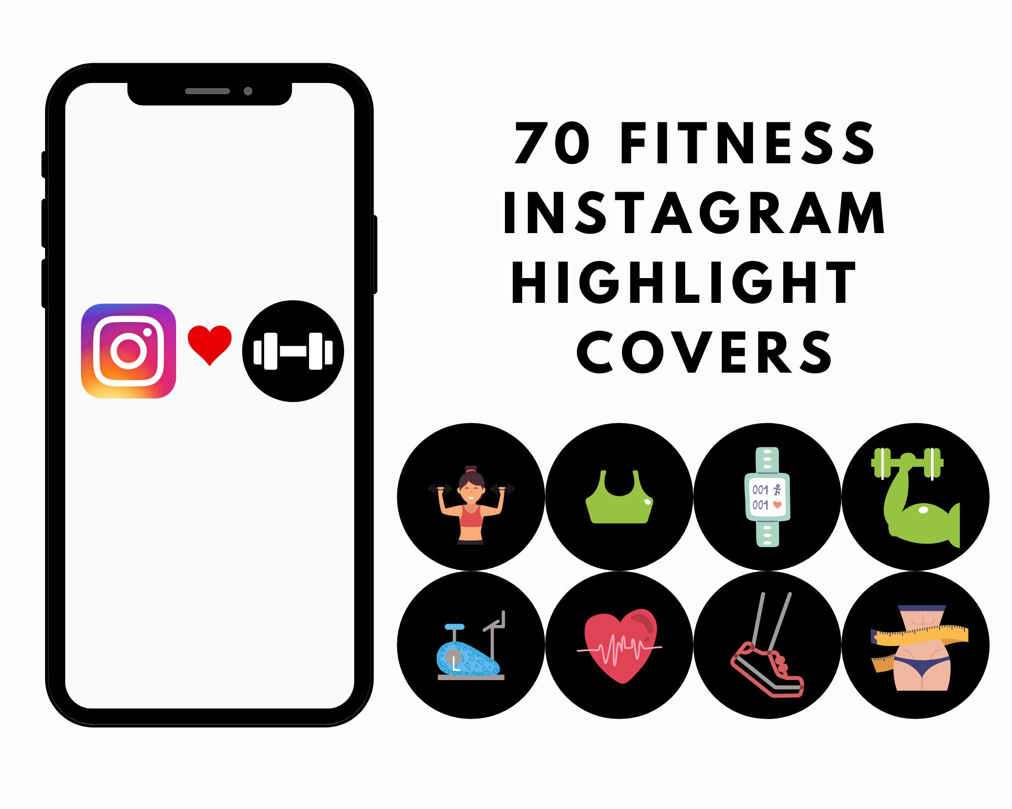 Fitness Instagram Highlight Covers Bundle 500 Covers GYM - Etsy