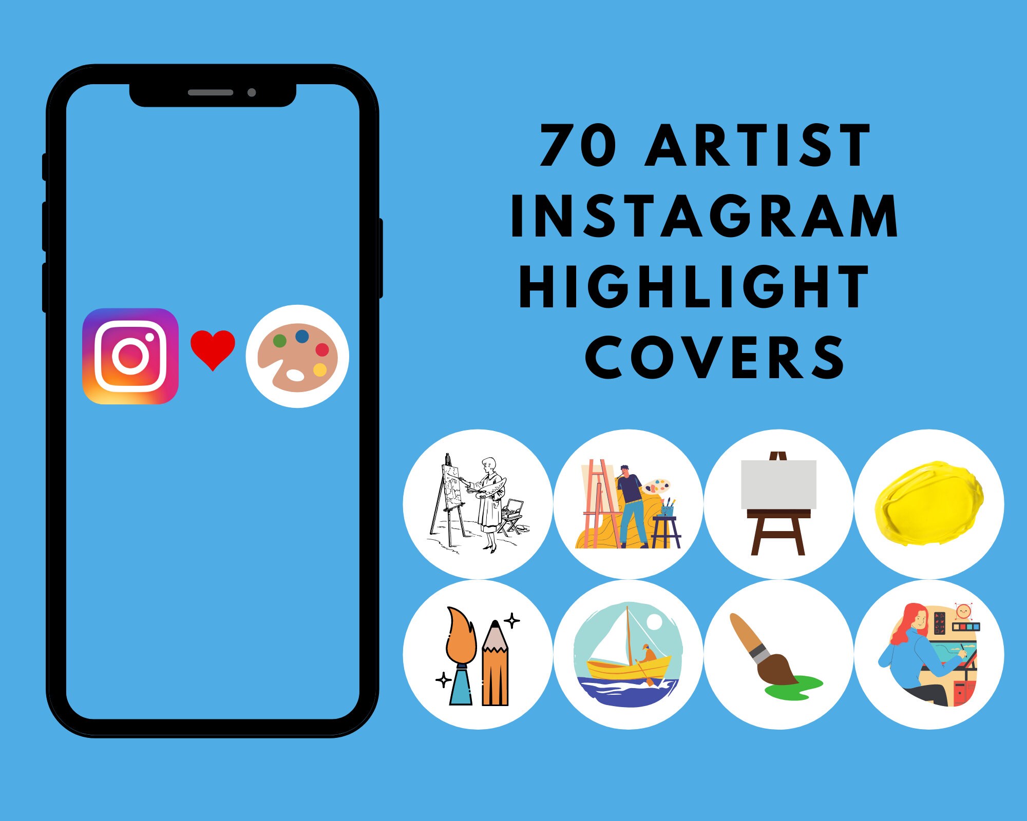 70 Artist Instagram Highlight Covers Instagram Stories - Etsy
