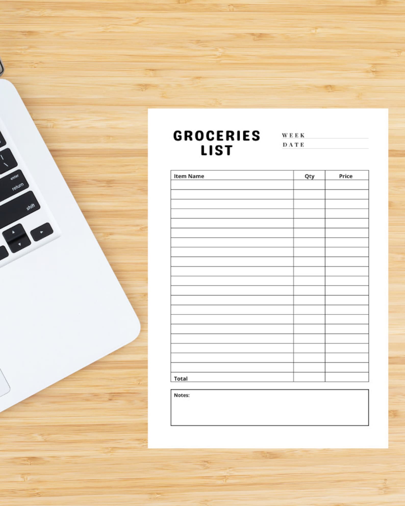 Grocery List, Digital, Printable, Money, Bill, Budget, Debt, Saving ...