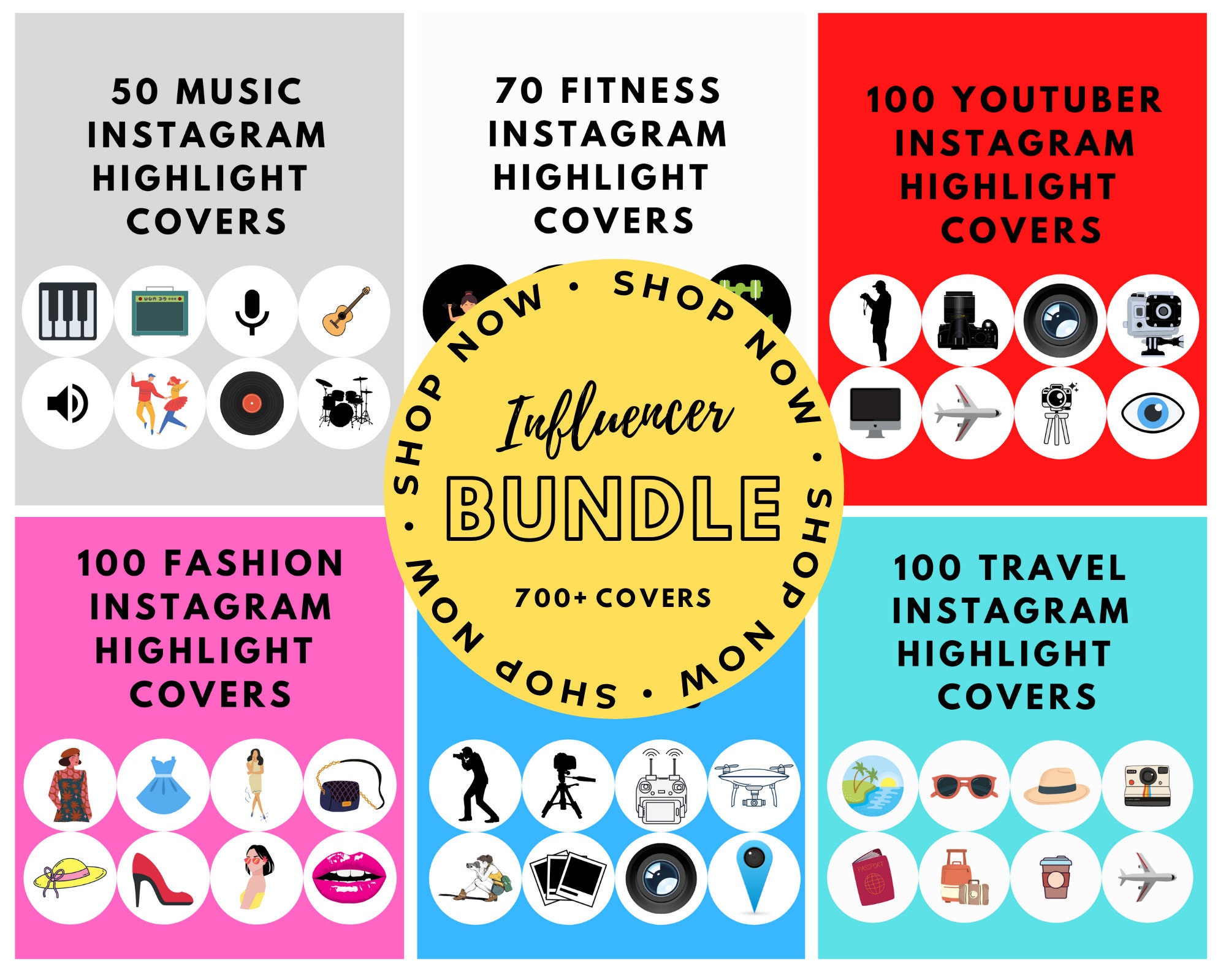 Influencer Instagram Highlight Covers Bundle, 700+ Covers - Youtuber ...