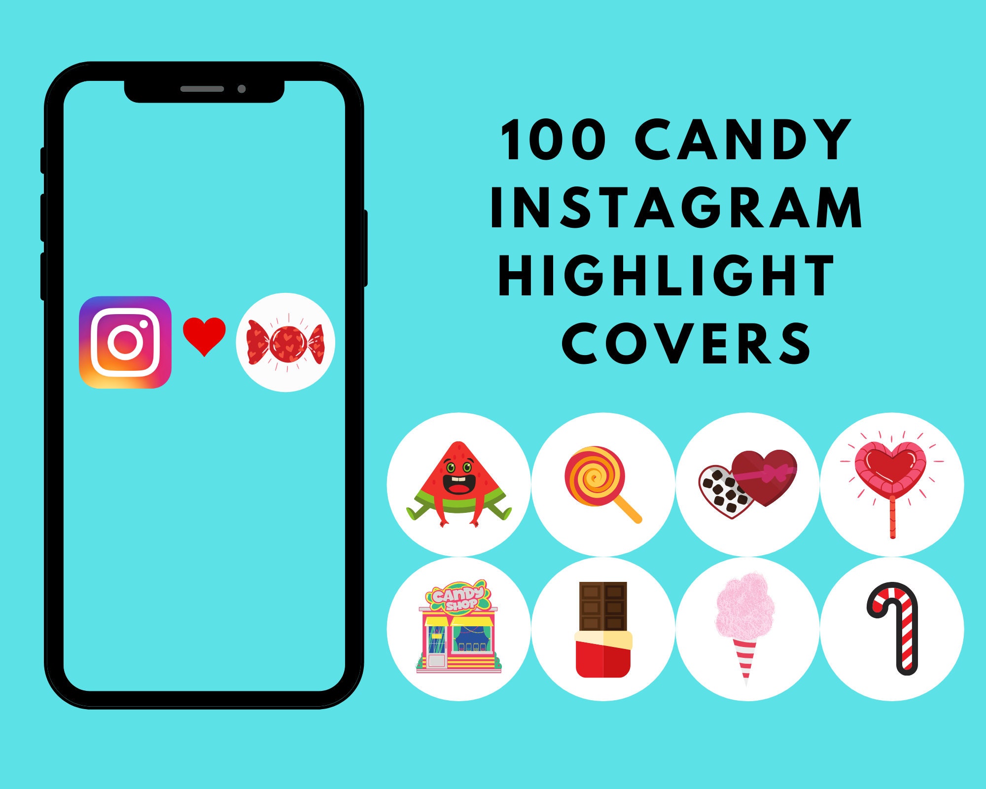 100 Candy Instagram Highlight Covers, Instagram Stories, Highlight ...