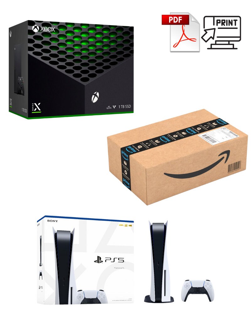 Xbox Series X- PS5 - AMAZON Box Templates- GIFT BUNDLE, Digital ...