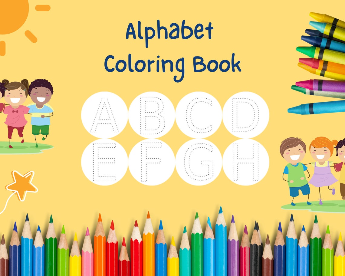 Alphabet Coloring Book for Kids and Adults, 26 Coloring Pages of ...