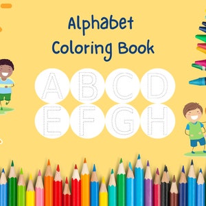 Alphabet Coloring Book for Kids and Adults, 26 Coloring Pages of ...
