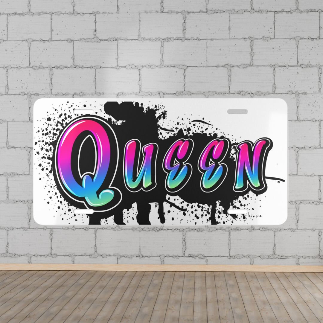 Queen of the Road Vanity Plate Unique Graffiti Style Car Accent - Etsy
