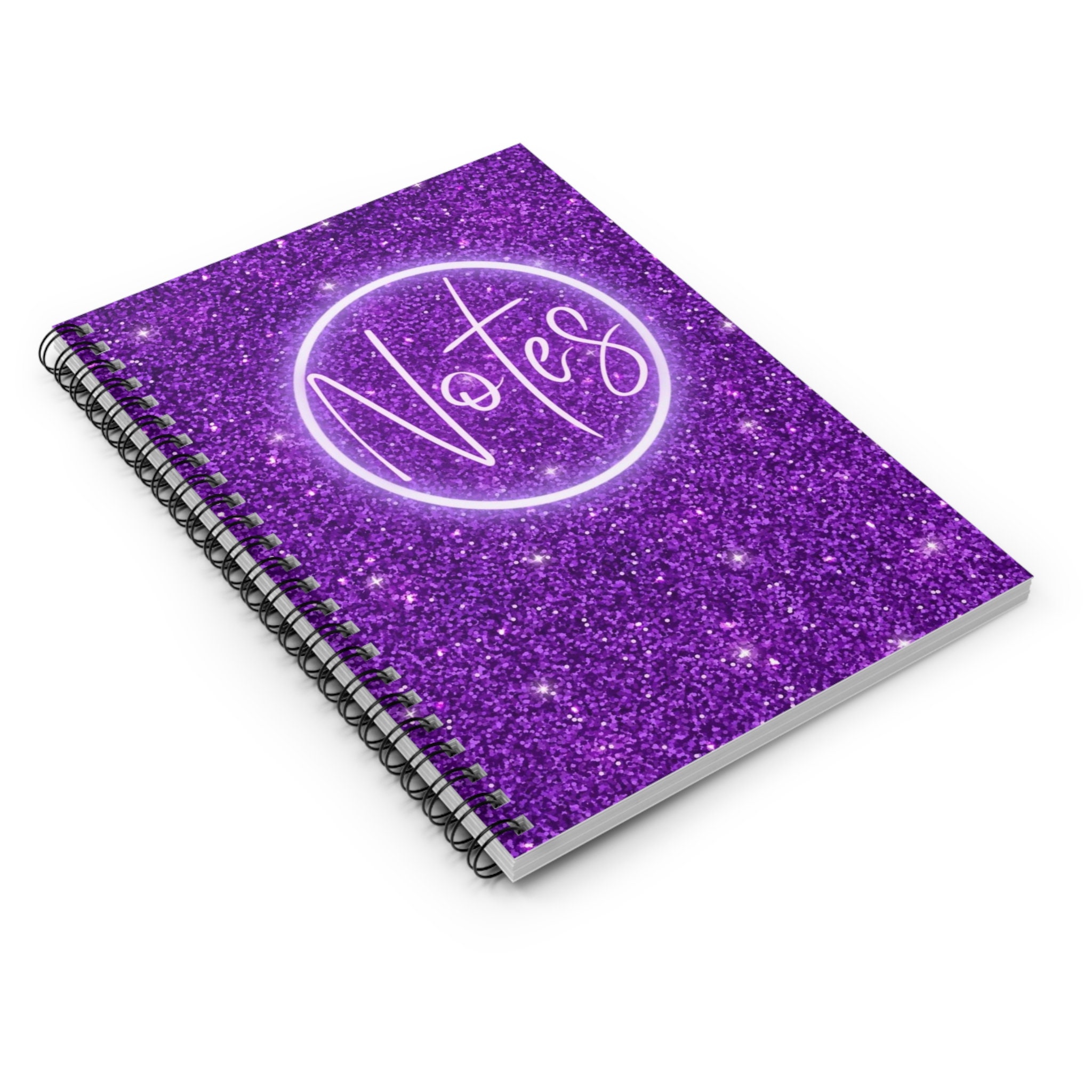 Purple Glitter Spiral Notebook Rule-lined Pages 7x5 Inches Sparkle and ...