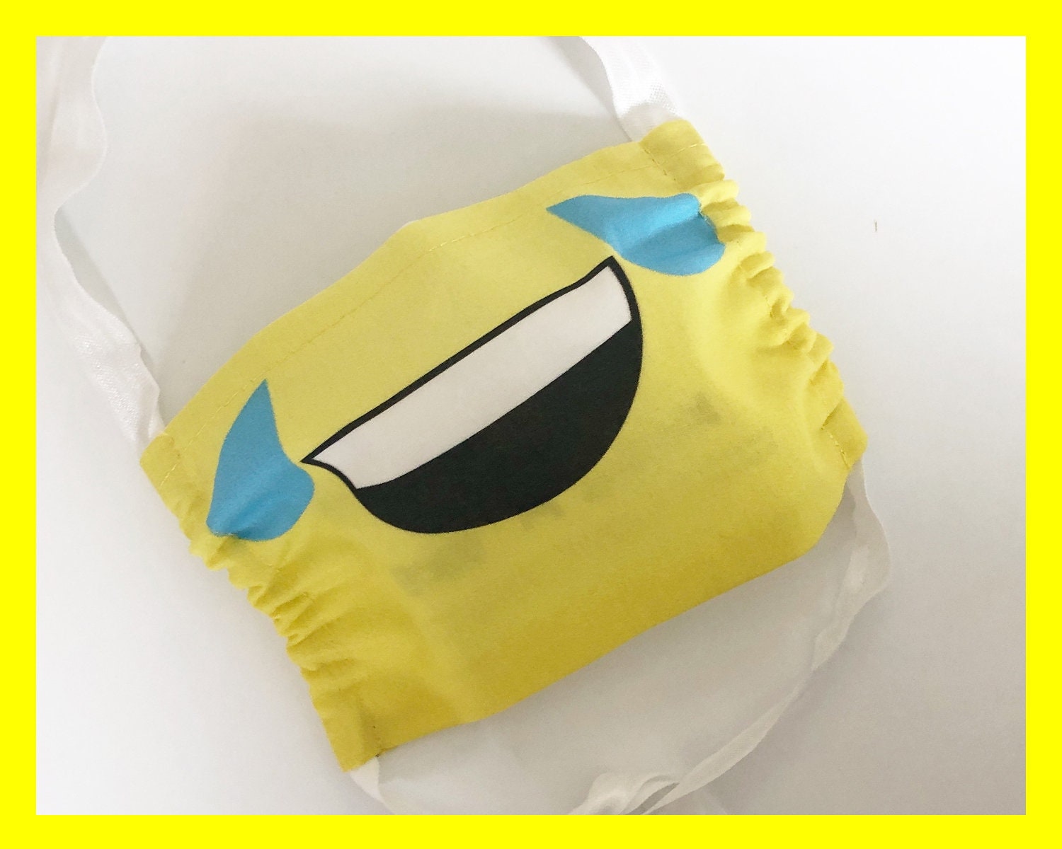 Crying Laughing Laughter Emoji Face Mask Kids Adults