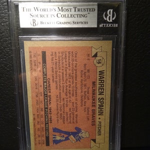 1982 Cracker Jack 16 Warren Spahn Beckett Authenticated - Etsy
