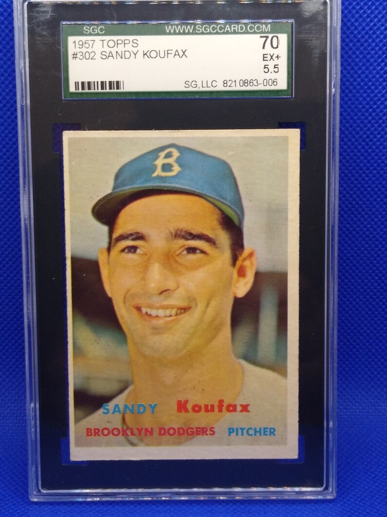 1957 Topps Sandy Koufax Brooklyn Dodgers SGC 5.5 EX Los Angeles Dodgers ...