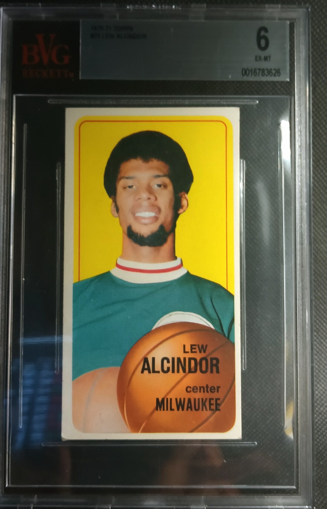 1970-71 Topps Lew Alcindor Kareem Abdul Jabbar #75 BVG 6 Exmt Second ...