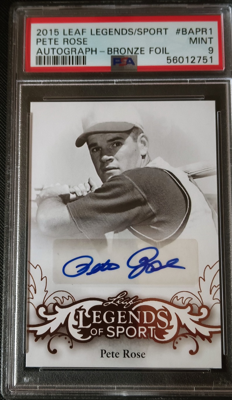 2015 Leaf Legends Pete Rose Cincinnati Reds PSA Certified Autograph ...
