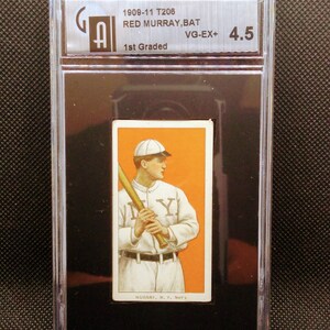 1909-11 T206 Red Murray With Bat New York Vg-ex 4.5 GAI Authenticated ...