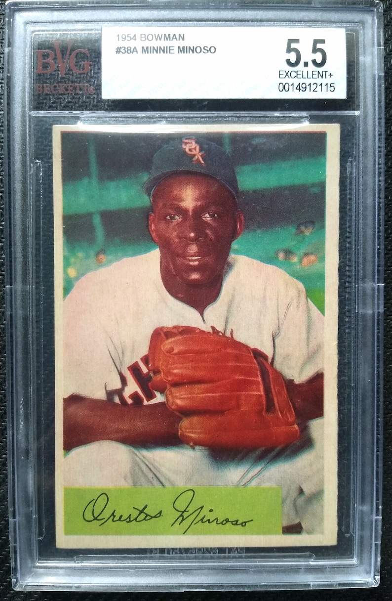 1954 Bowman #38 Minnie Minoso Chicago White Sox BVG Graded 5.5 Ex+ - Etsy