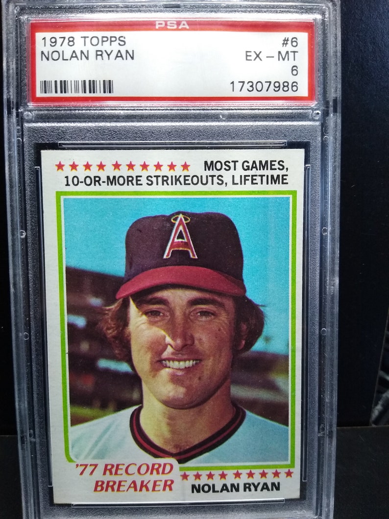 1978 Topps Nolan Ryan Record Breaker PSA 6 EX-MT | Etsy