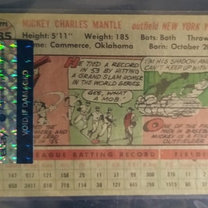 1956 Topps Mickey Mantle New York Yankees Triple Crown Year EBAY ...
