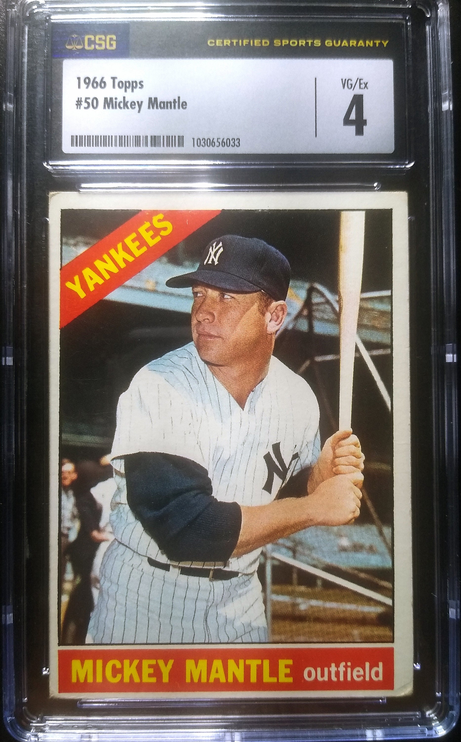 1966 Topps Mickey Mantle 50 New York Yankees CSG 4 VG ex - Etsy
