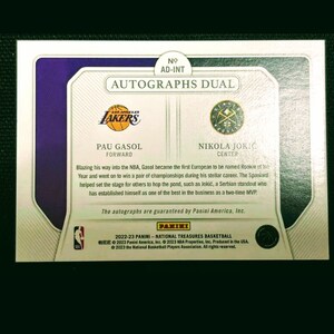 2022 National Treasures Pau Gasol and Nikola Jokic Dual Auto 25/25 ...