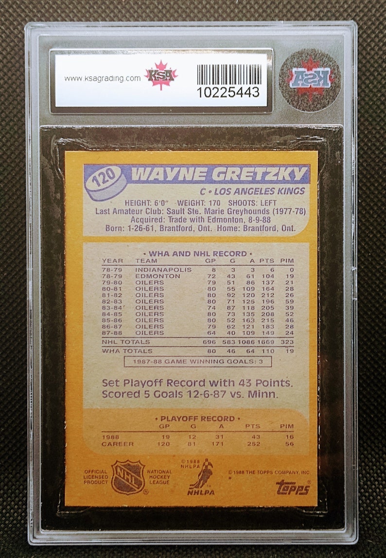 1988-89 Topps 120 Wayne Gretzky First Los Angeles Kings Card - Etsy