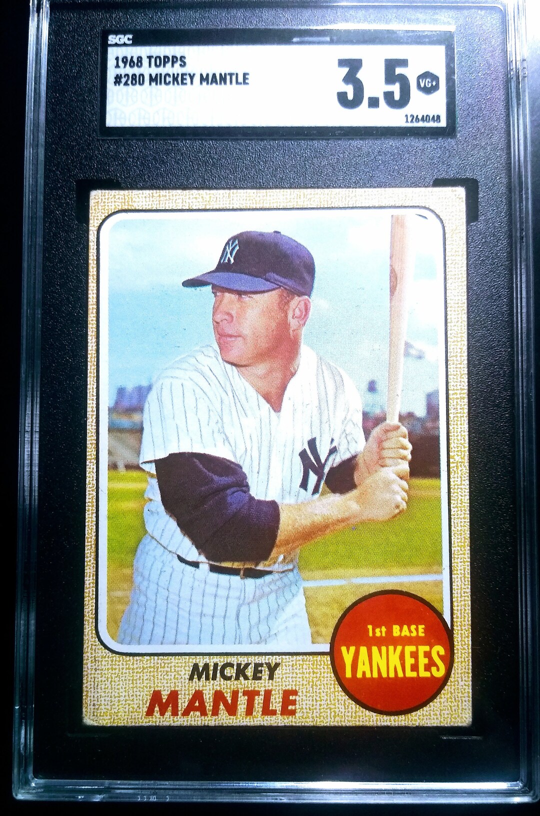 1968 Topps 280 Mickey Mantle New York Yankees SGC 3.5 VG - Etsy