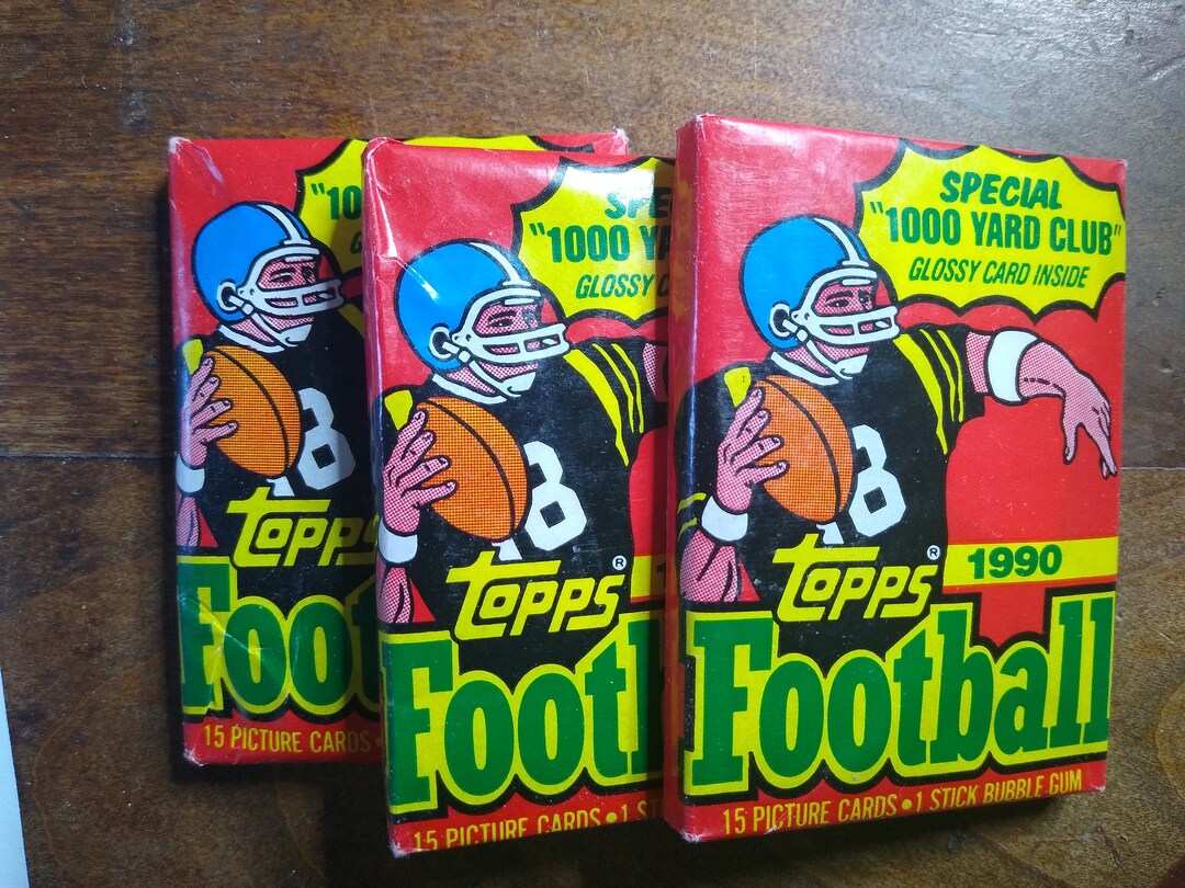 1990 Topps Football Unopened Wax Packs Lot of Three (3) Loaded with ...