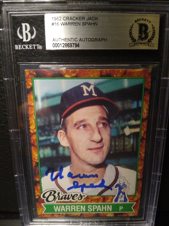 1982 Cracker Jack 16 Warren Spahn Beckett Authenticated | Etsy