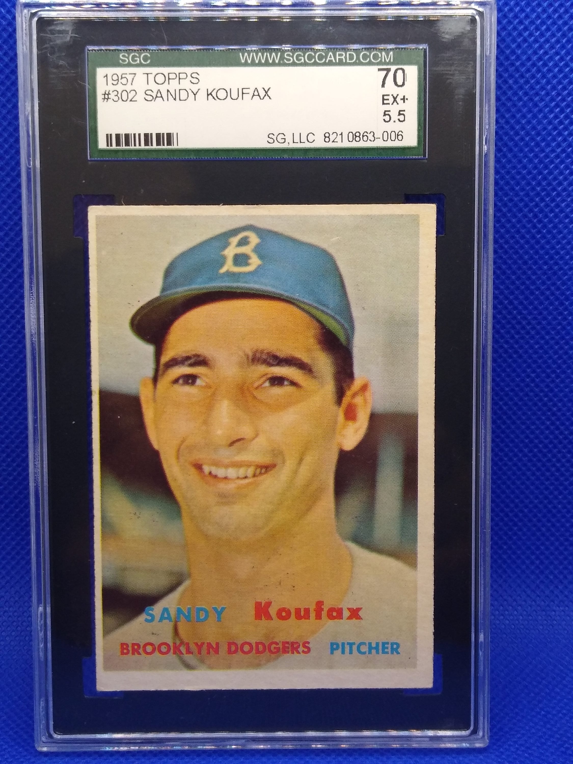 1957 Topps Sandy Koufax Brooklyn Dodgers SGC 5.5 EX Los Angeles Dodgers ...