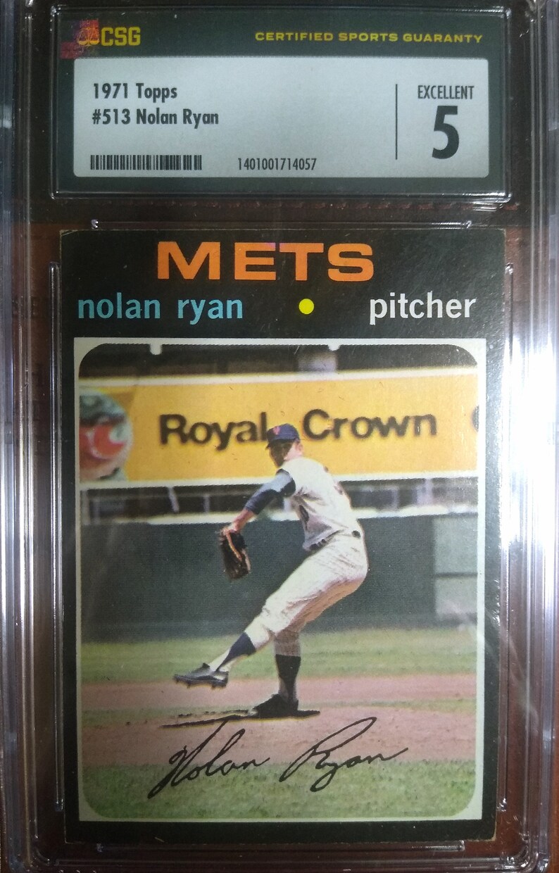 1971 Topps Nolan Ryan 513 New York Mets CSG 5 EX - Etsy