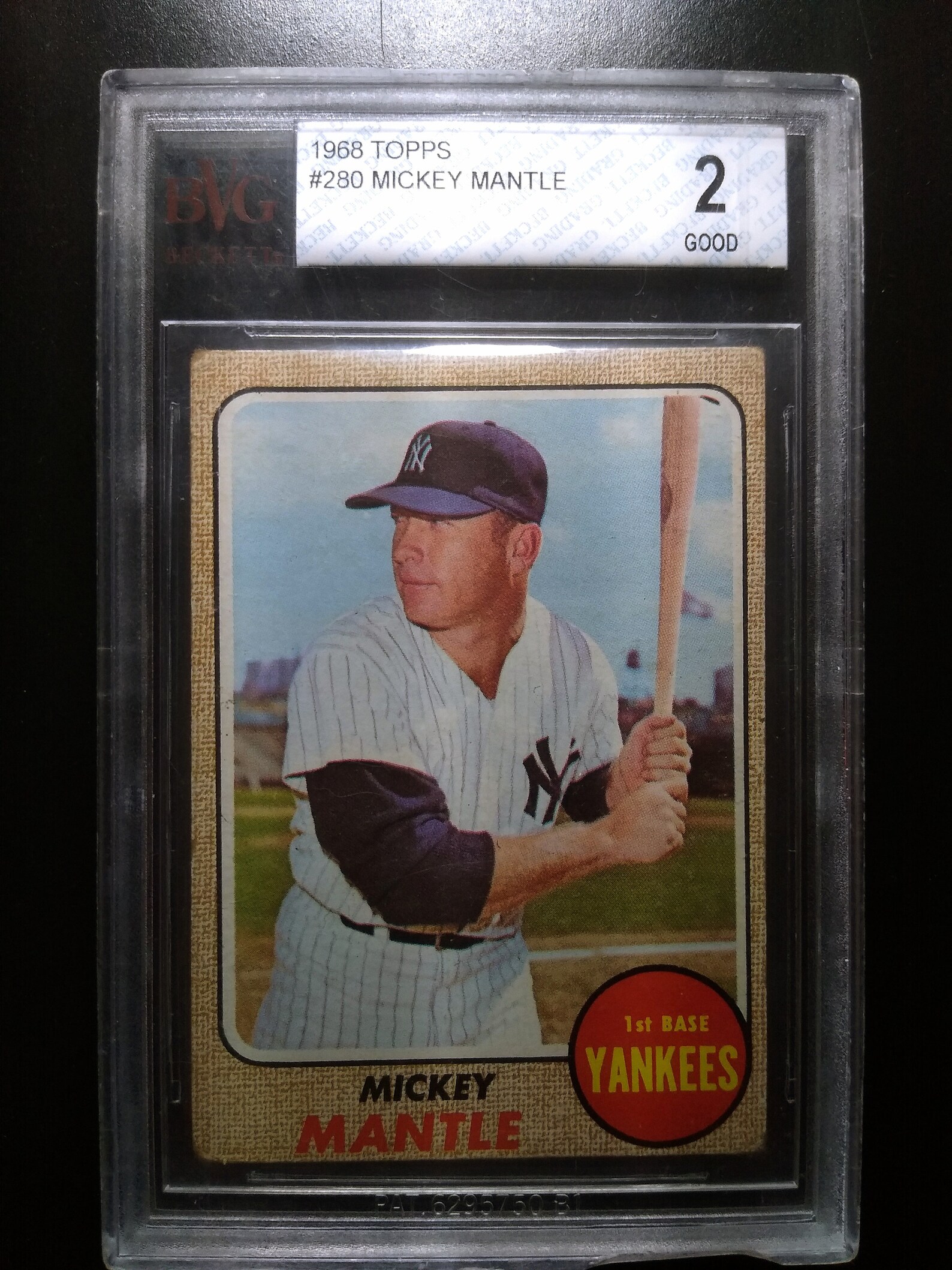 1968 Topps 280 Mickey Mantle New York Yankees BVG 2 Good - Etsy