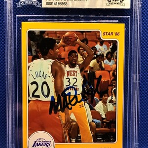 1986 Star Basketball Magic Johnson #6 Authentic Autograph BGS Certified ...