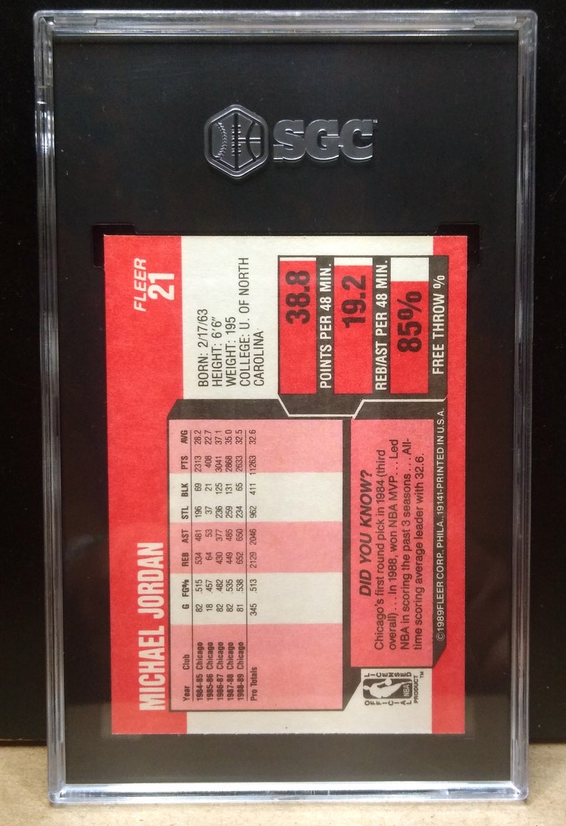 1989 Fleer Basketball 21 Michael Jordan Chicago Bulls SGC 8.5 - Etsy