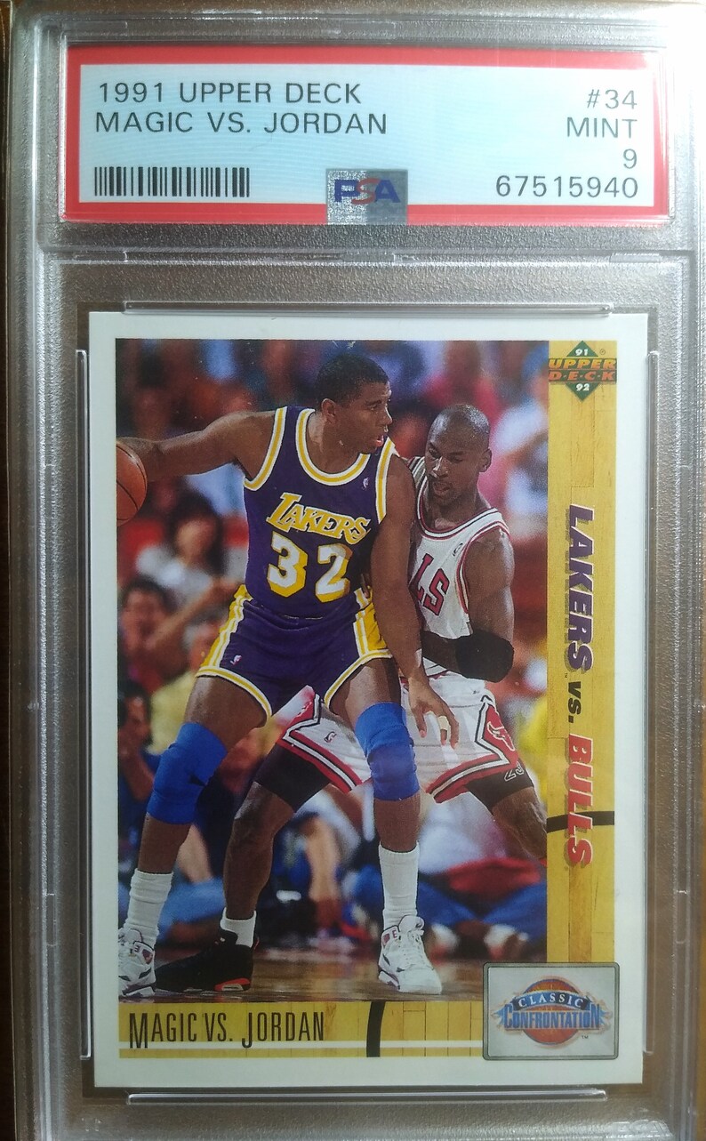1991 Upper Deck Magic Johnson Vs Michael Jordan PSA 9 Mint - Etsy