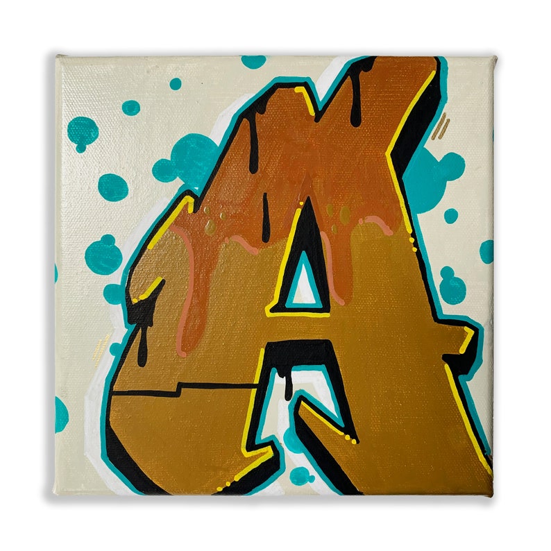 Graffiti Letter A version 2 Art Print 12x12 Inches Signed & Numbered X ...
