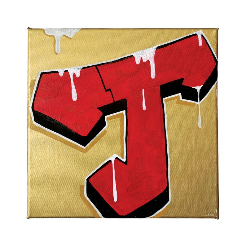 Graffiti Letter T Art Print 12x12 Inches Signed & Numbered X/10 - Etsy