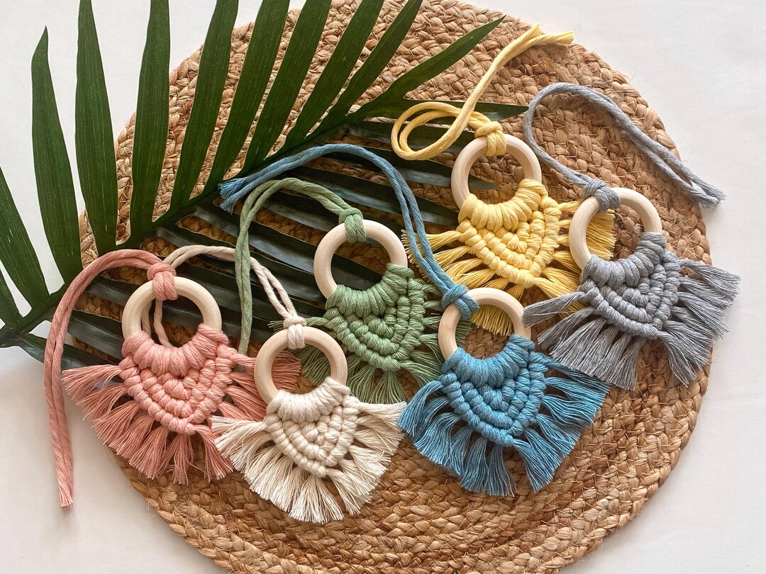 Macrame Car Charm || Rearview Mirror Decor || Boho Car Accessory - Etsy