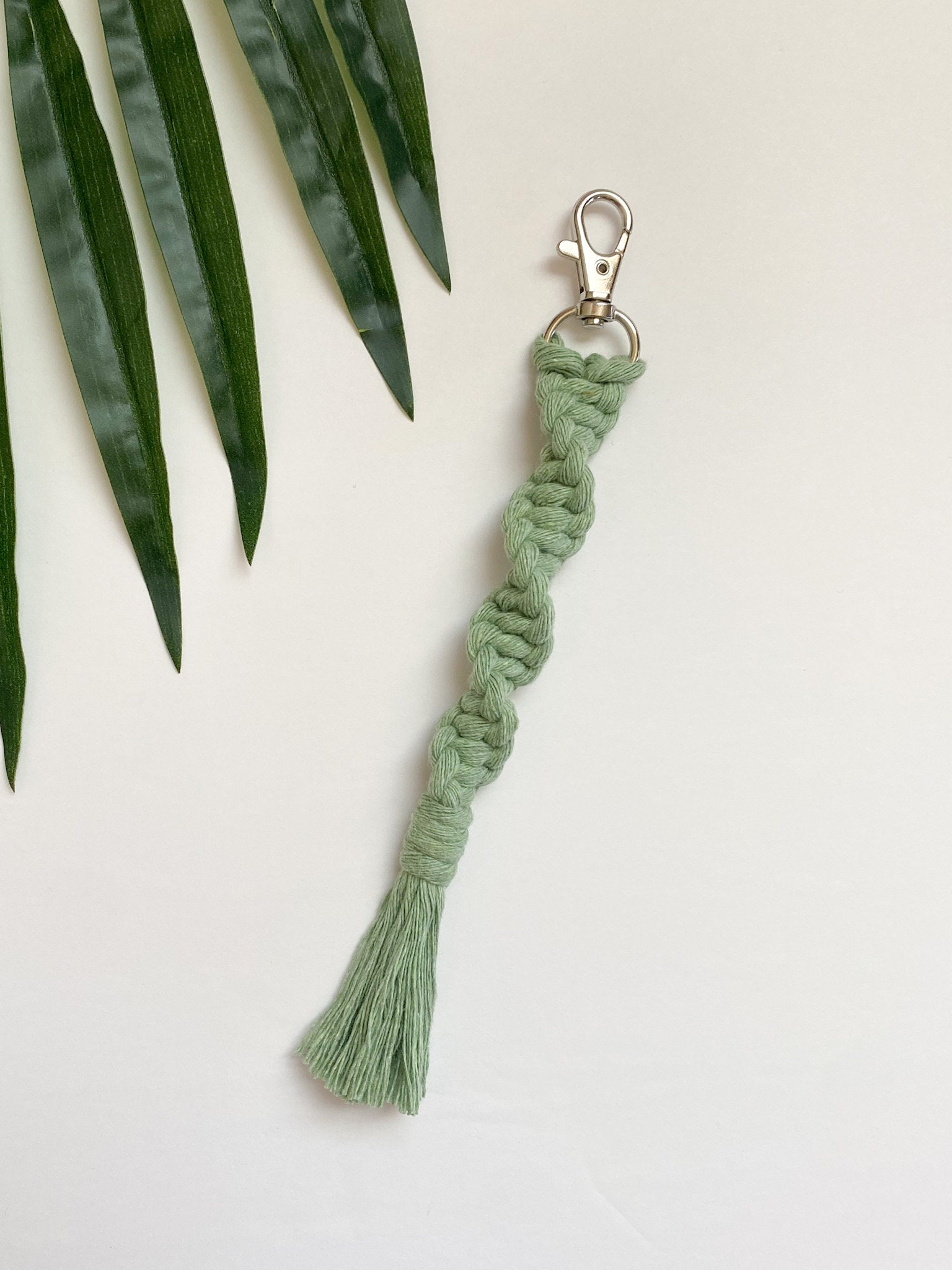 Spiral Macrame Keychain || Purse Charm Key Fob || Boho Bridesmaid ...