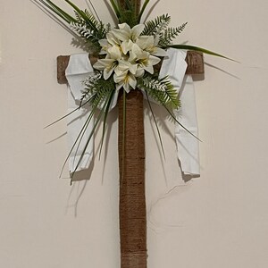 Cross Wreath With Flowers and Lights - Etsy