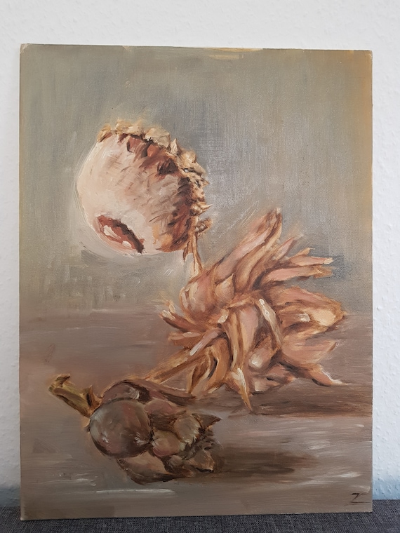 Oil Painting Straw Flowers - Etsy