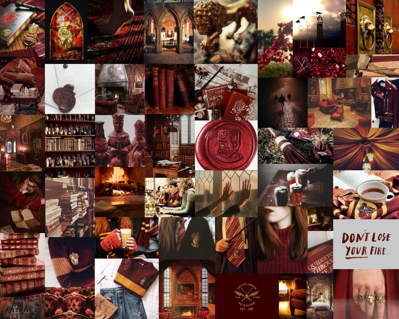 Gryffindor Wall Collage Kit 50pcs digital photos for picture | Etsy