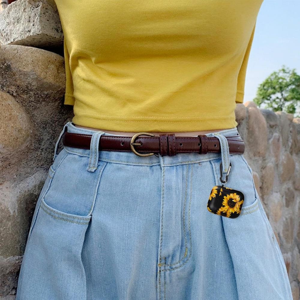 Sunflower AirPod Case with Keychain Cute AirPod Case Black | Etsy