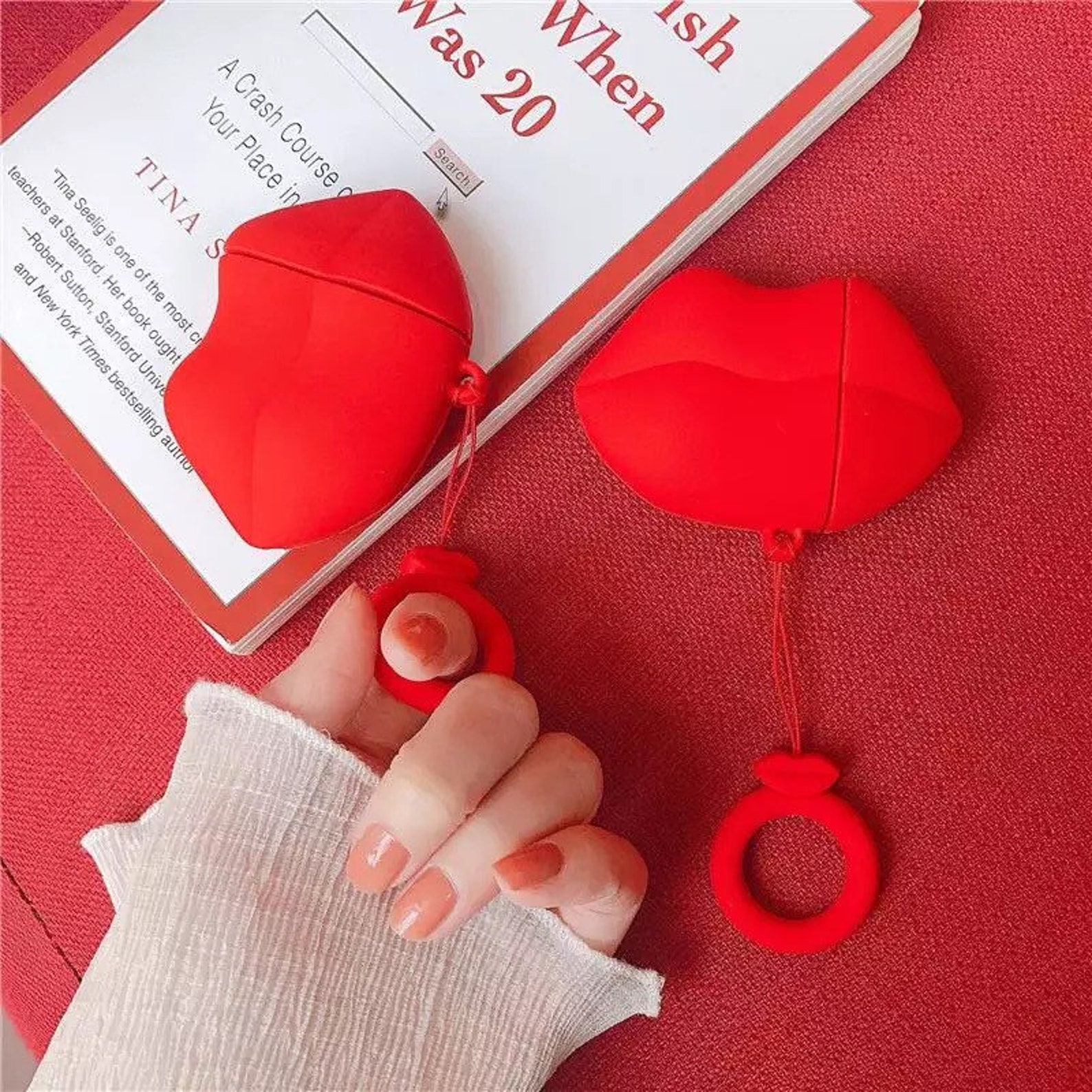 Cute Airpod Case Red Lipstick Makeup Case Anime Airpod | Etsy