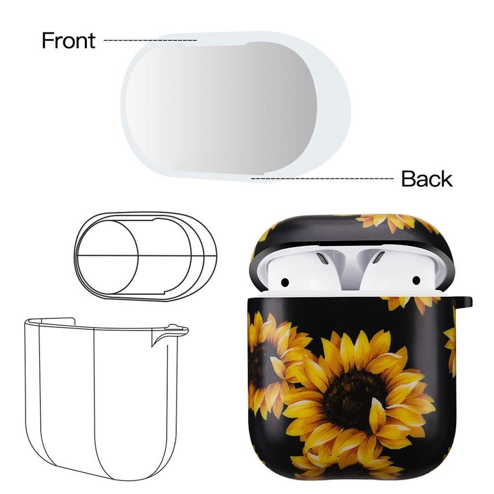 Sunflower AirPod Case with Keychain Cute AirPod Case Black | Etsy