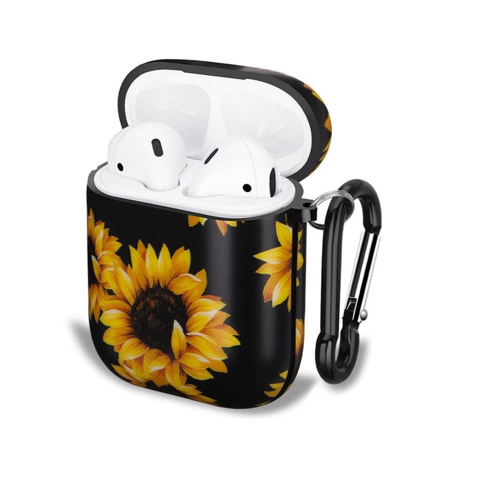 Sunflower AirPod Case with Keychain Cute AirPod Case Black | Etsy