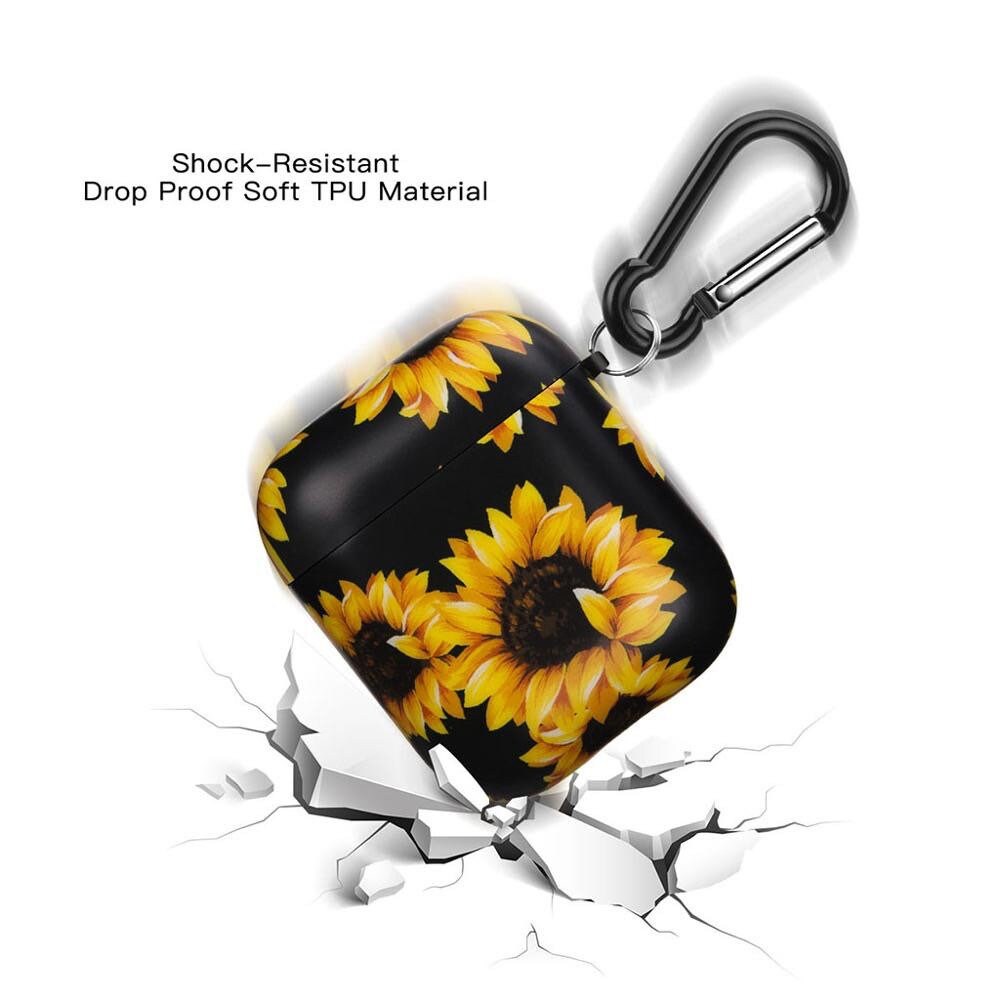 Sunflower AirPod Case with Keychain Cute AirPod Case Black | Etsy