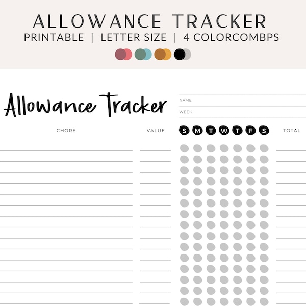 Allowance Chart - Etsy